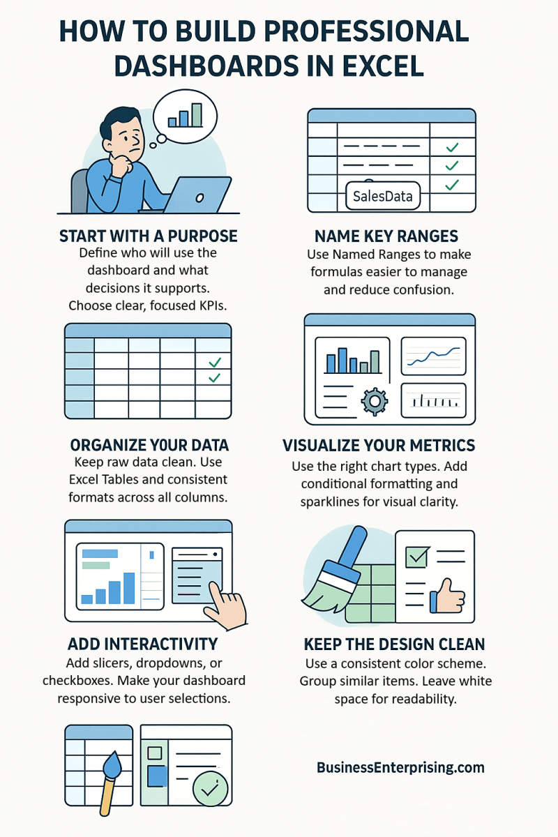 How to Build Professional Dashboards in Excel